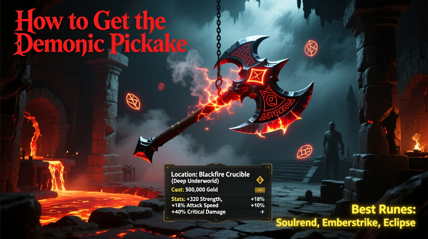 How to Get the Demonic Pickaxe in The Forge 2025 (Location, 500k Cost, Stats, and Best Runes ...
